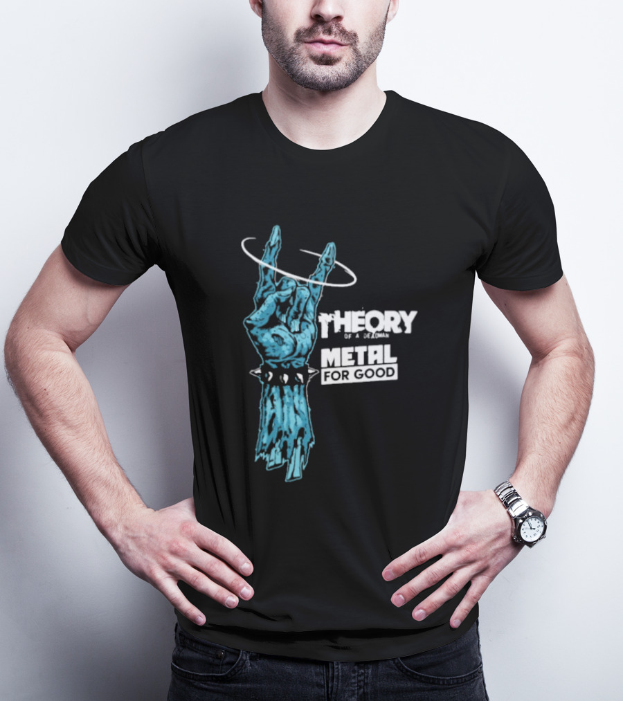 Theory Of A Deadman Metal For Good Blue Hand Halo Collaboration T-Shirt