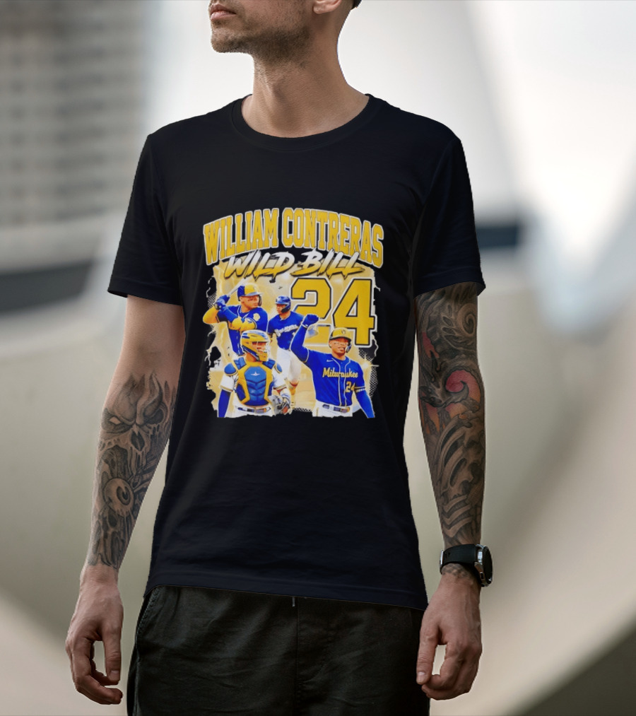 William Contreras Wild Bill Milwaukee 24 Player Collage T-Shirt
