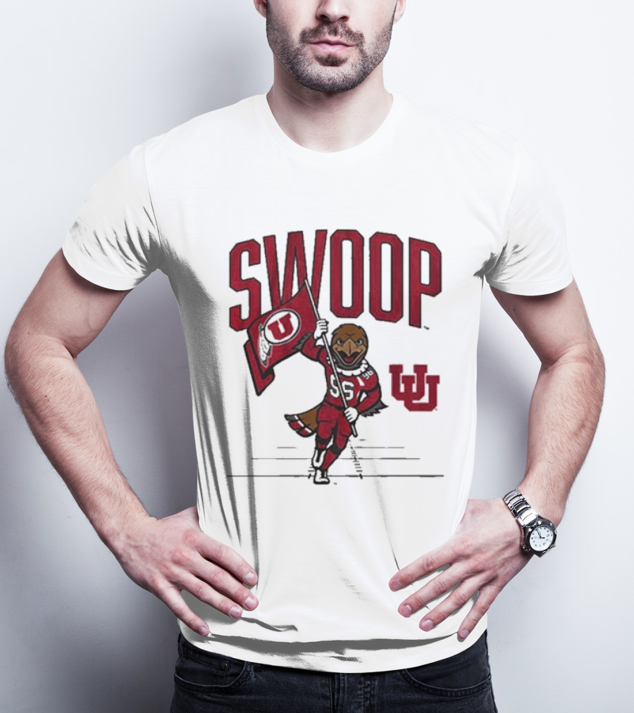 Swoop Utah Utes Mascot Running With Flag T-Shirt