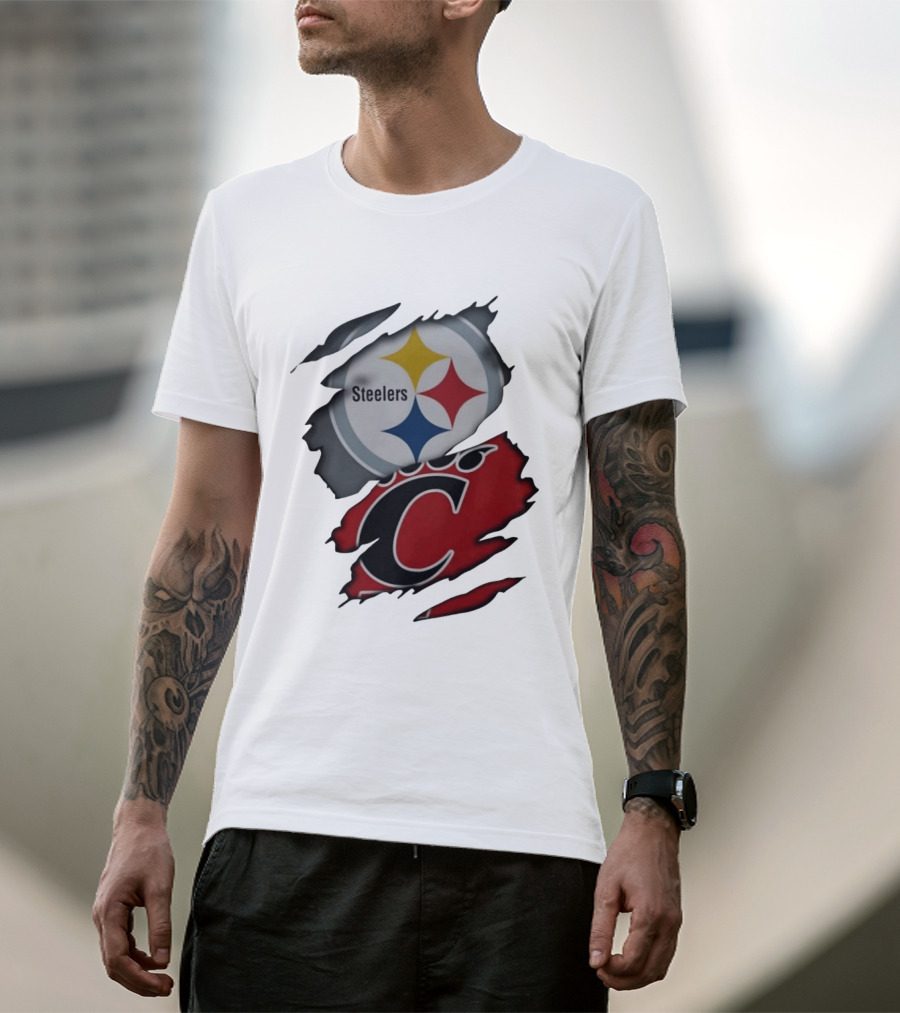 Pittsburgh Steelers Cincinnati Bearcats Ripped Skin T-Shirt