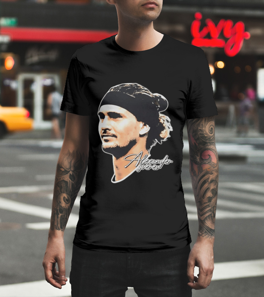 Alexander Zverev Tennis Player Portrait With Signature T-Shirt