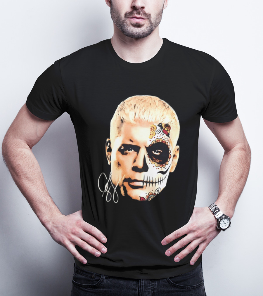 Cody Rhodes Dia De Muertos Sugar Skull Facepaint T-Shirt