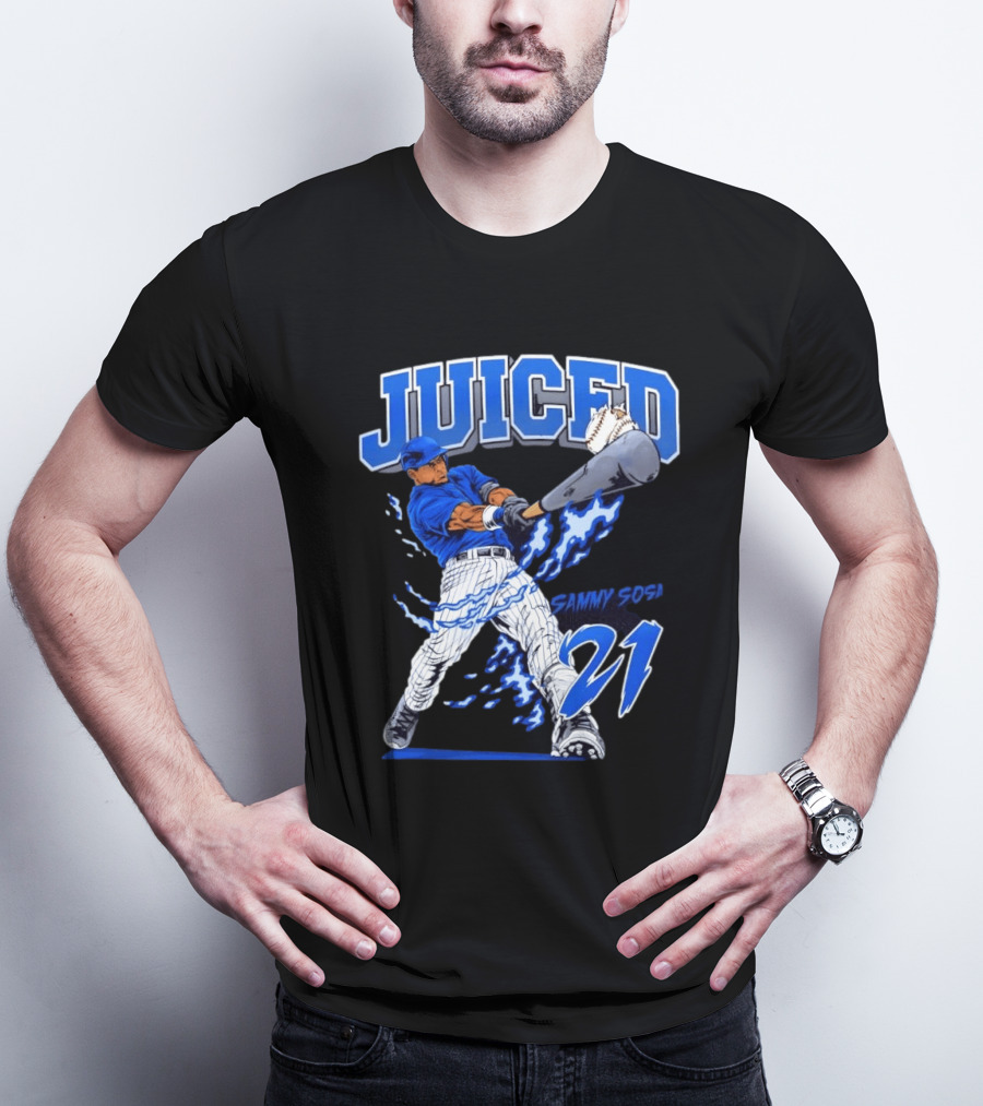 Sammy Sosa 21 Juiced Baseball Chicago Cubs Power Hitter T-Shirt
