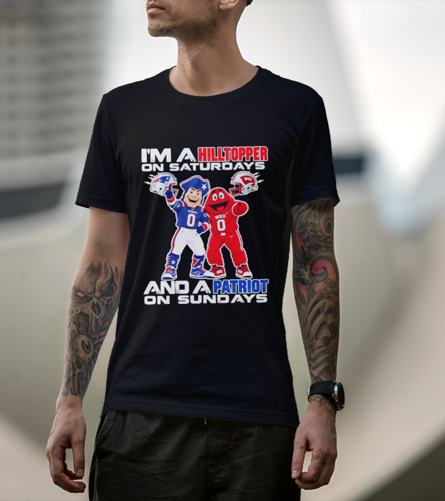 WKU Hilltopper Saturdays Patriots Sundays Football Mascots T-Shirt