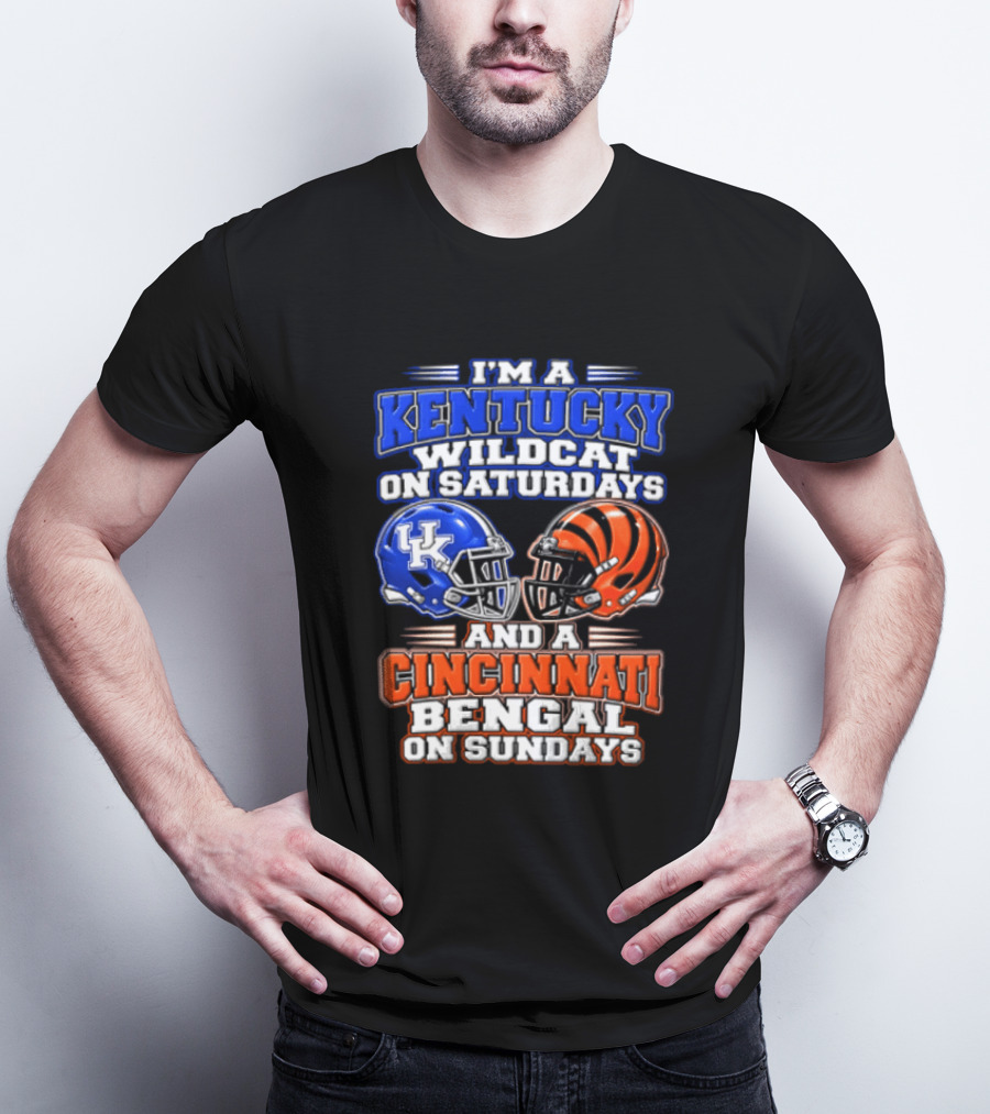 I'm A Kentucky Wildcat On Saturdays And A Cincinnati Bengal On Sundays Helmet T-Shirt