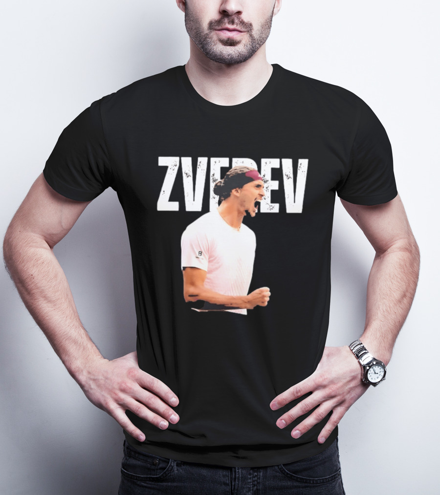 Zverev Tennis Athlete Action Pose With Headband T-Shirt