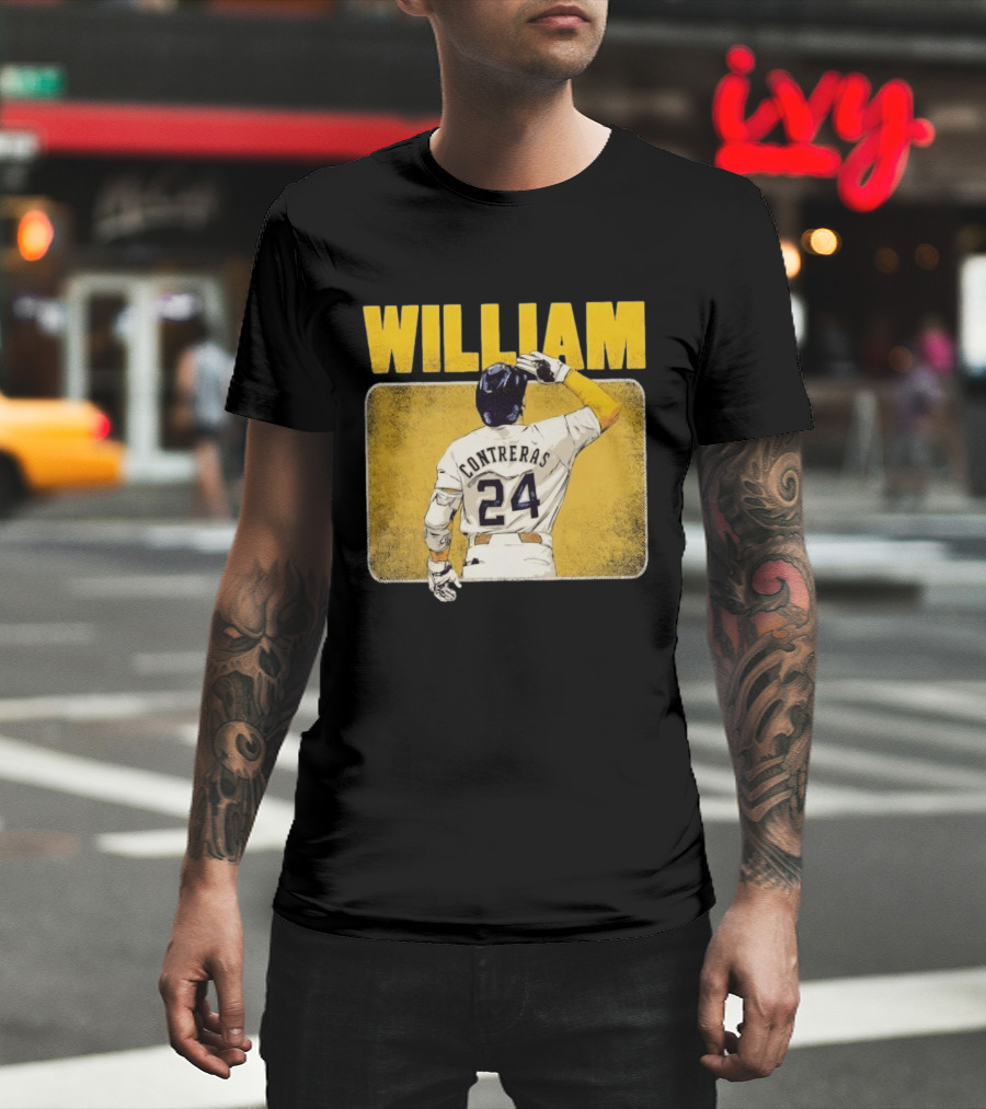 William Contreras 24 Milwaukee Brewers Baseball Highlight T-Shirt