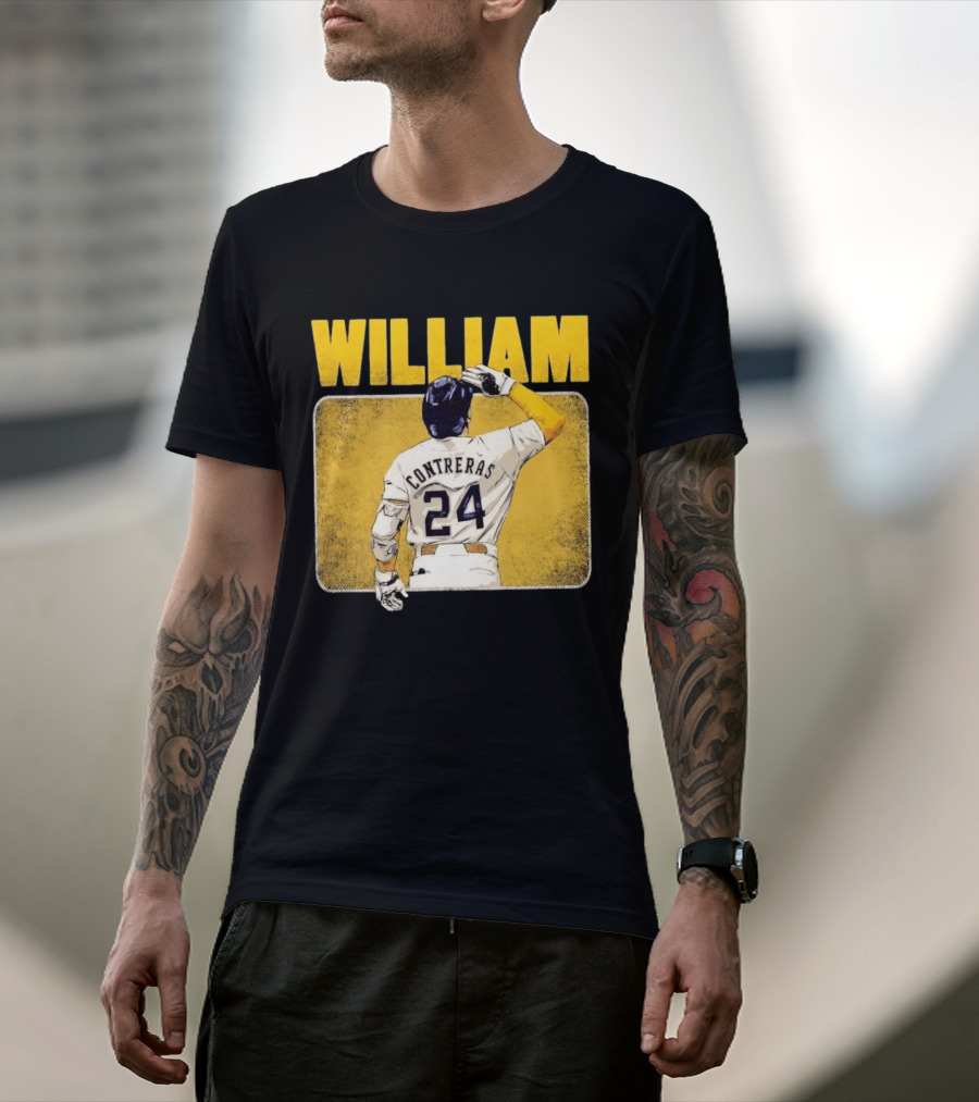 William Contreras 24 Milwaukee Brewers Baseball Highlight T-Shirt