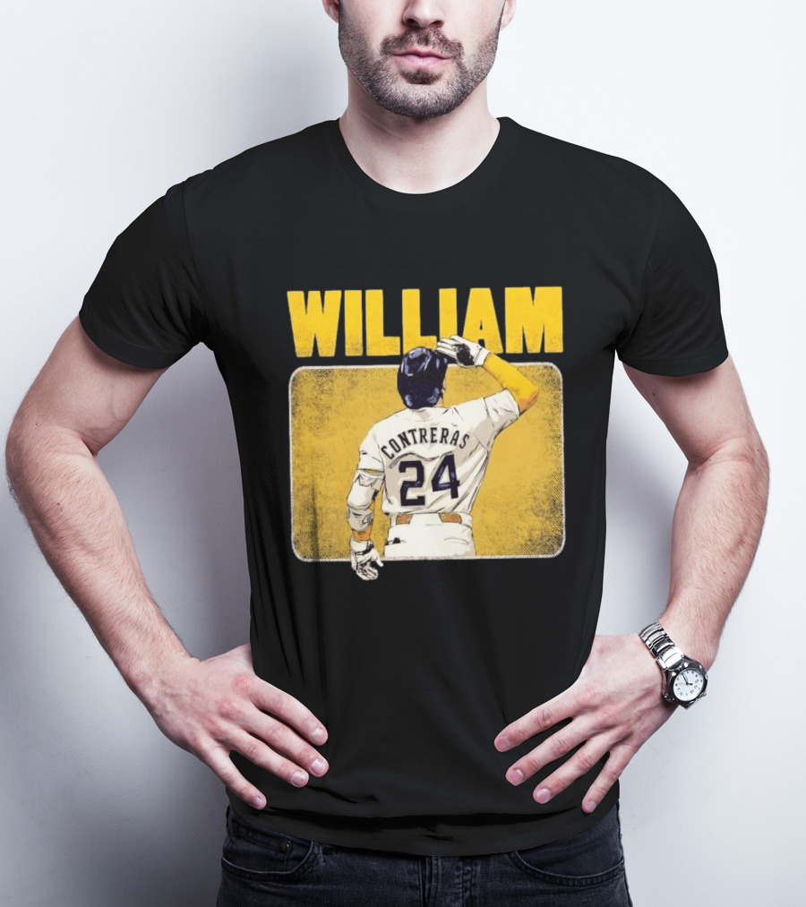 William Contreras 24 Milwaukee Brewers Baseball Highlight T-Shirt