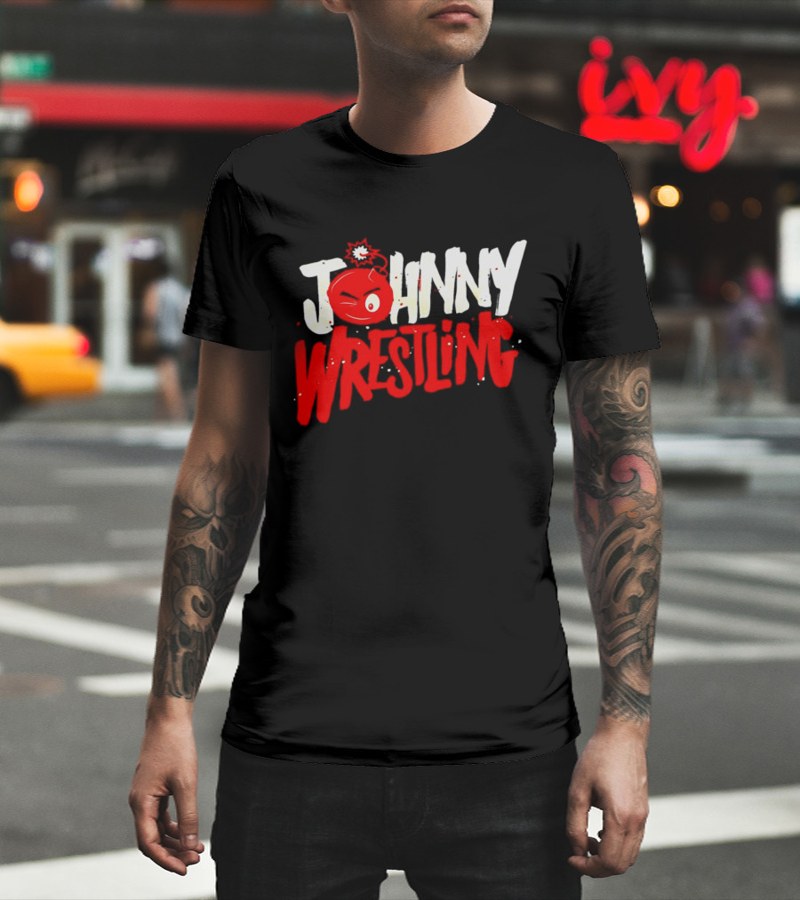 Johnny Wrestling Boom WWE Winking Bomb T-Shirt