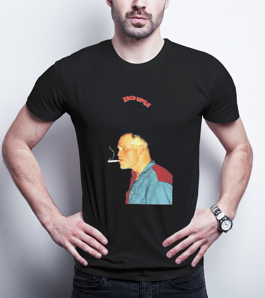 Zach Bryan Smoking Vintage Denim T-Shirt