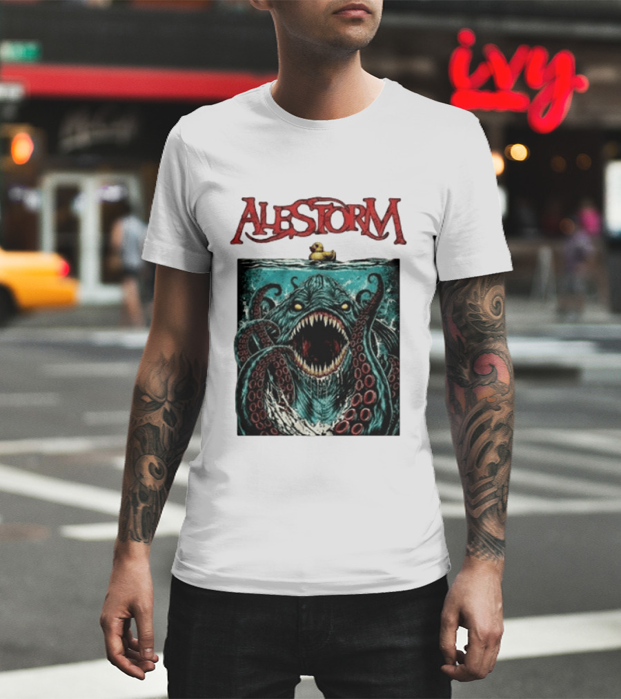 Alestorm Kraken Jaws Summer Tour 2026 Hyperion Omnitour Rubber Duck T-Shirt