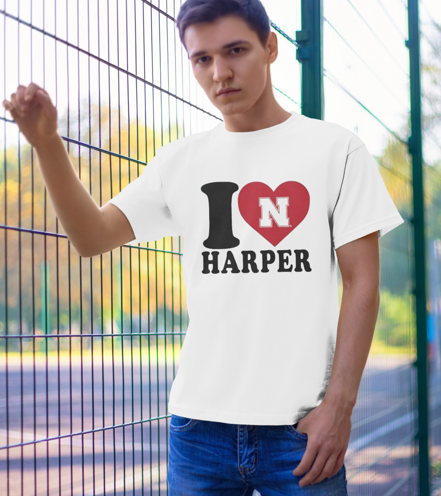 I Love Harper Nebraska Cornhuskers N Heart T-Shirt