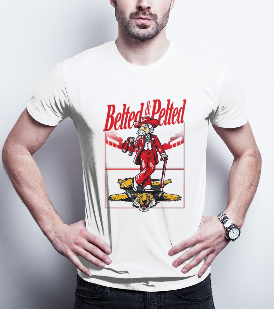 Ole Miss Rebels Belted And Pelted Mascot Stomping Missouri Tigers T-Shirt