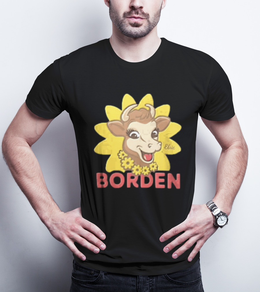 Borden Dairy Elsie The Cow With Sunflower T-Shirt