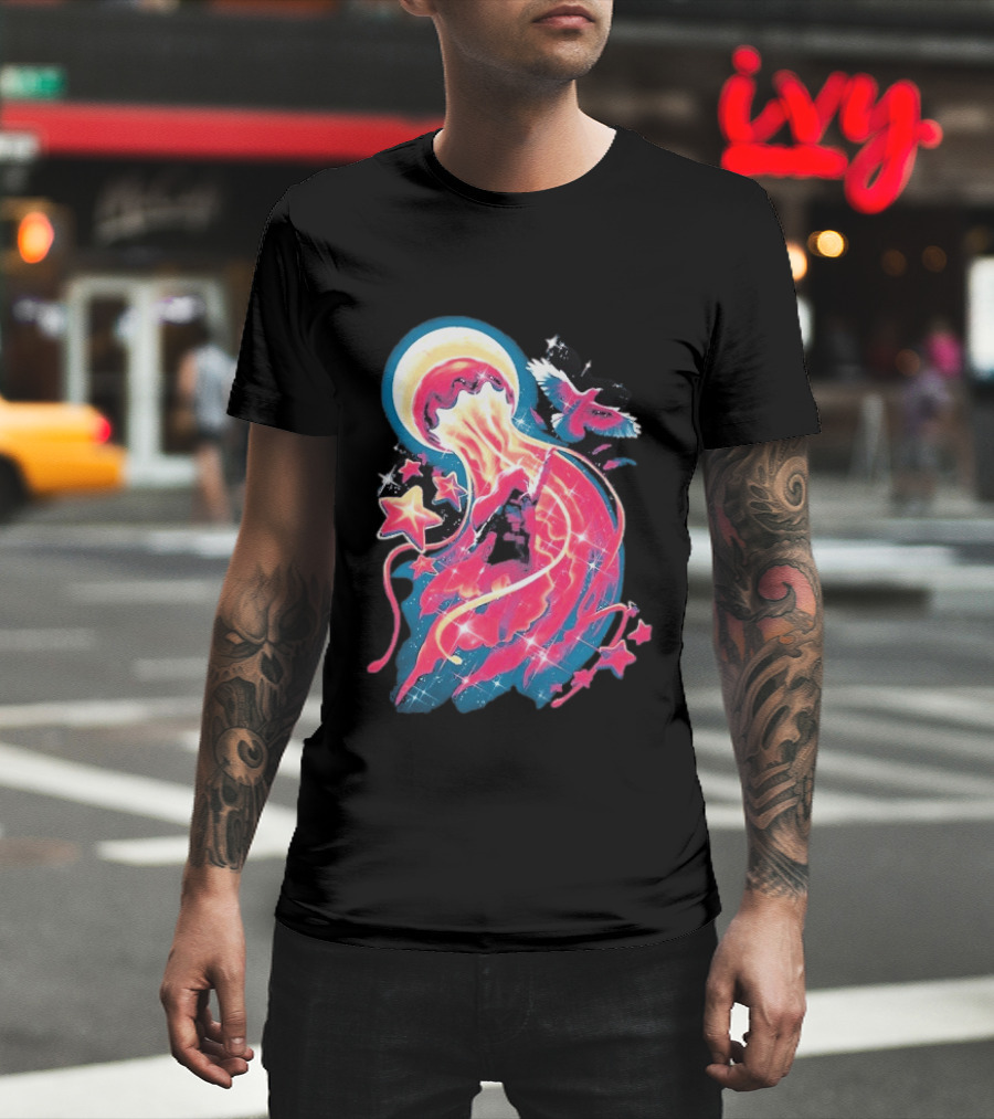 Celeste Beyond The Mountain Cosmic Jellyfish And Stars T-Shirt