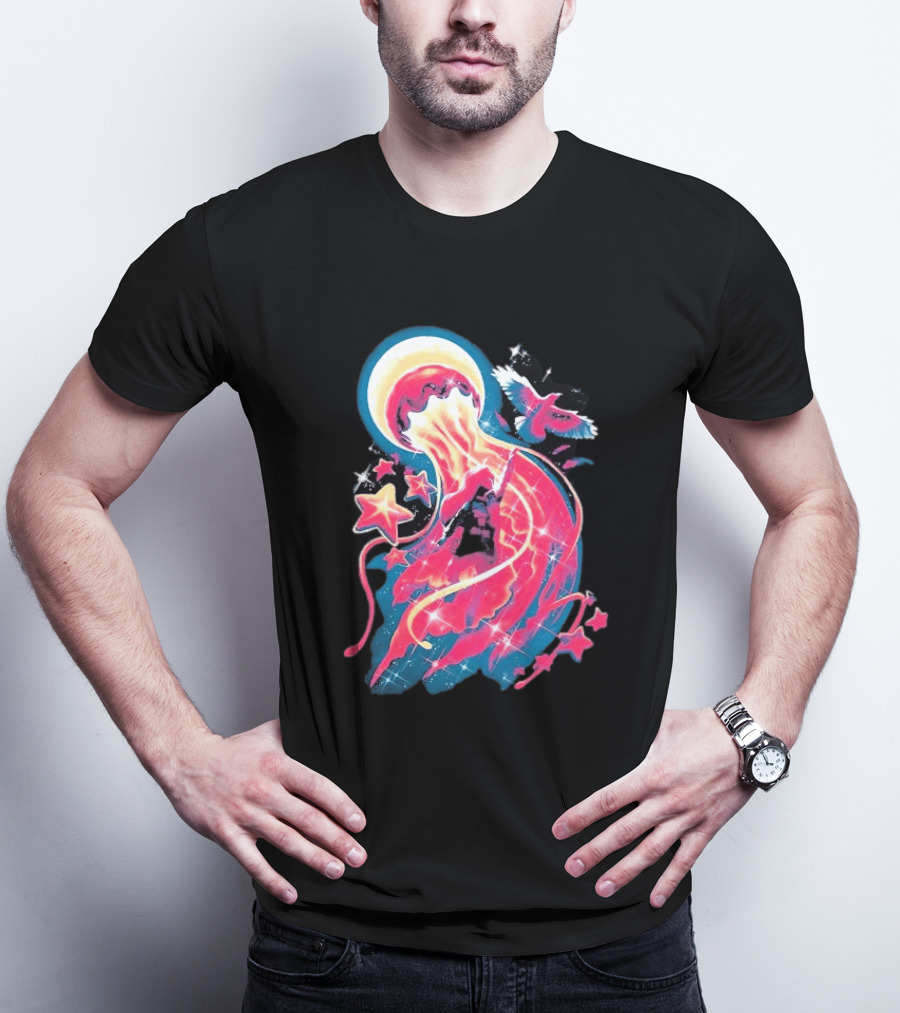 Celeste Beyond The Mountain Cosmic Jellyfish And Stars T-Shirt