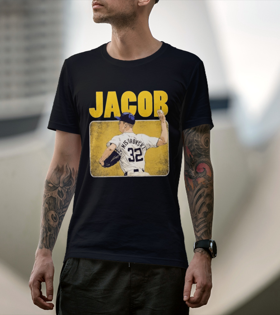 Jacob Misiorowski 32 Milwaukee Brewers Baseball Player Highlight T-Shirt