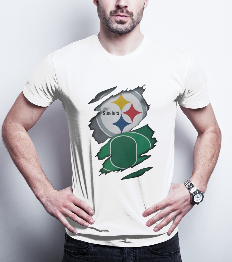 Steelers Oregon Ducks Ripped Skin Effect T-Shirt