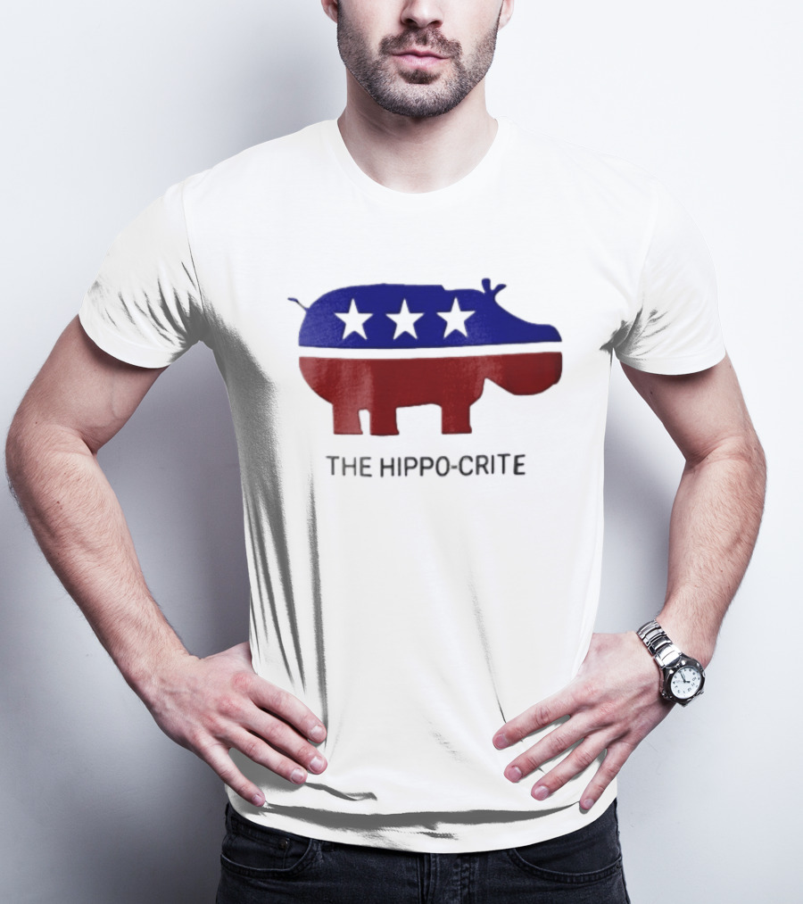 The Hippo Crite Hippo Red White Blue Stars T-Shirt