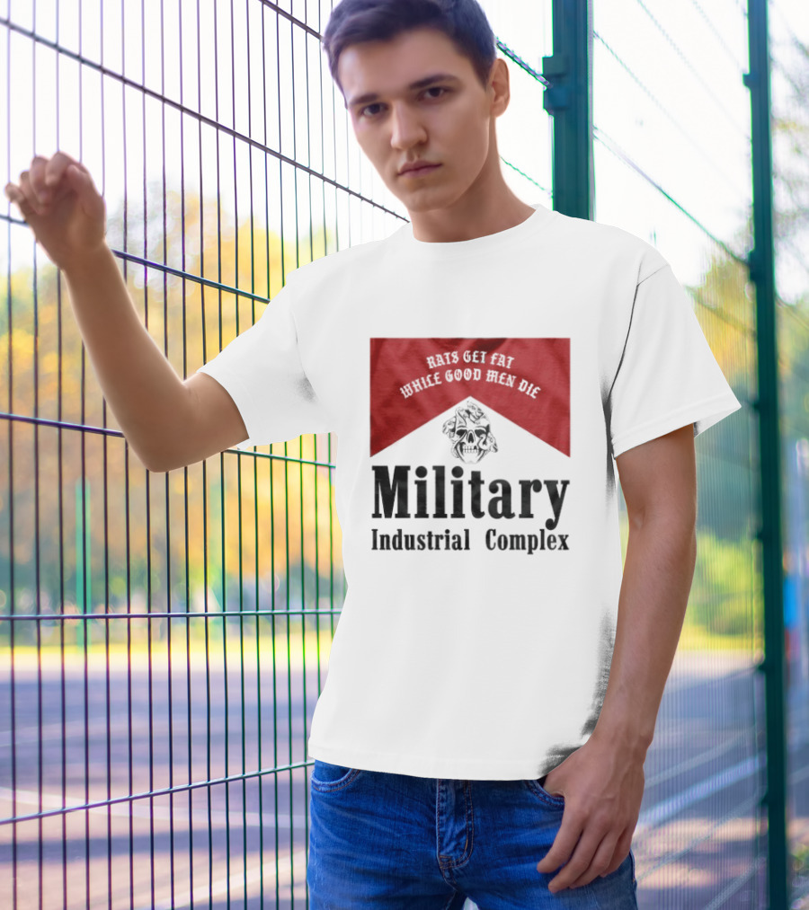 White Good Men Die Military Industrial Complex Rats T-Shirt
