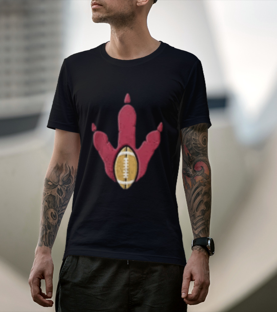Arizona Cardinals Tyrannosaurus Rex Football Paw Print T-Shirt