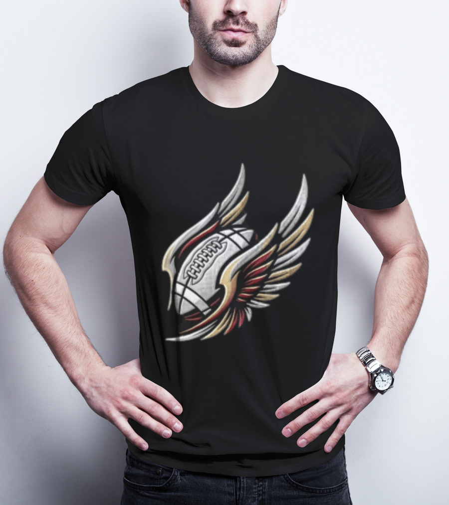 Atlanta Falcons Winged Football Eagle Stadium Lightning T-Shirt