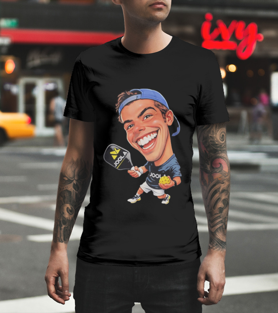 Ben Johns Pickleball Caricature Joola Paddle Cap T-Shirt