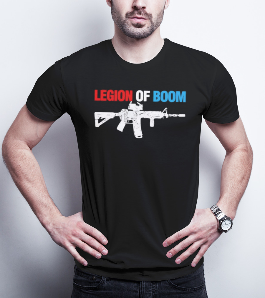Legion Of Boom Rifle Graphic Red White Blue T-Shirt