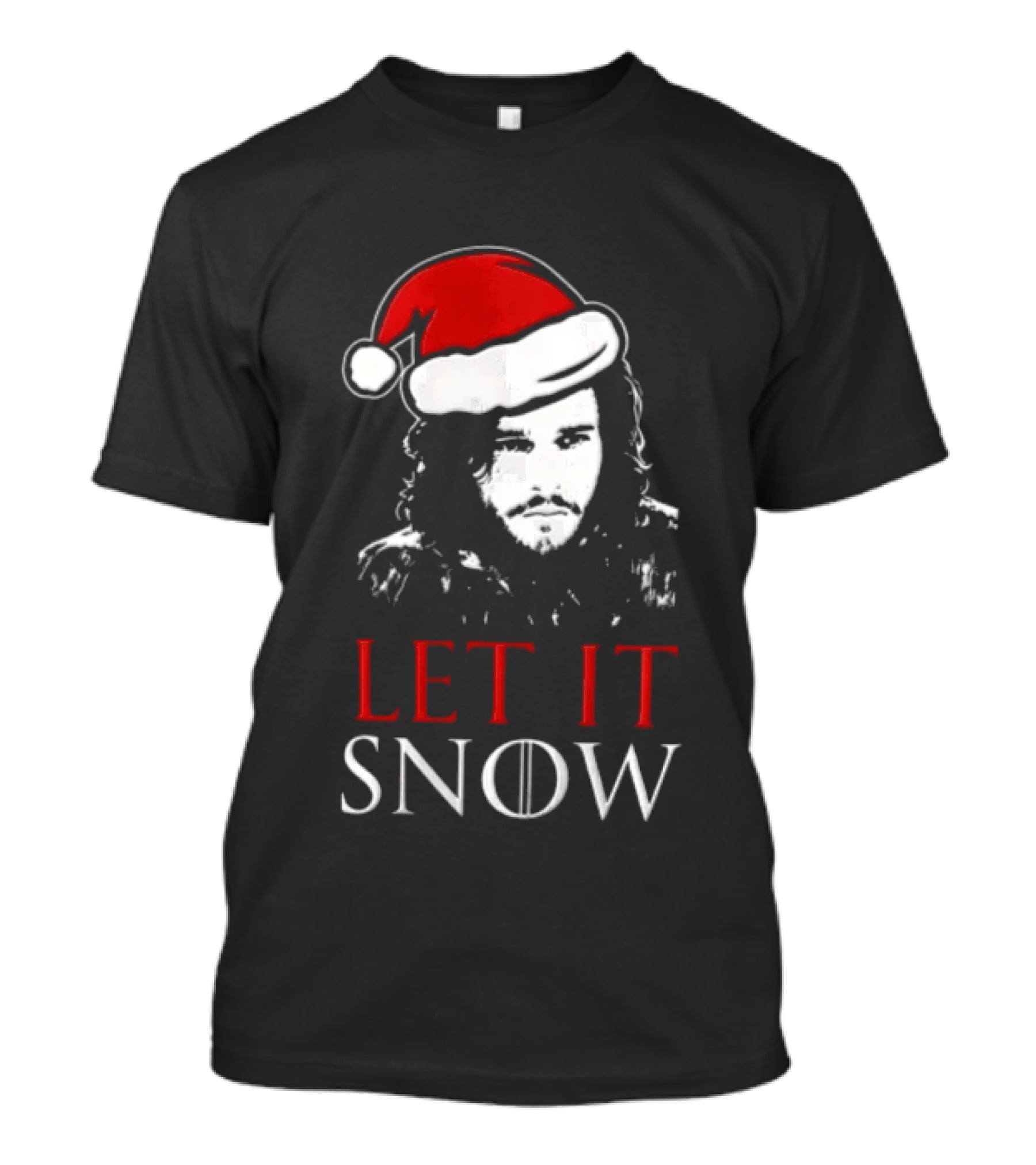 LET It Snow Christmas Jon Snow Game Of Thrones Santa Hat T-Shirt