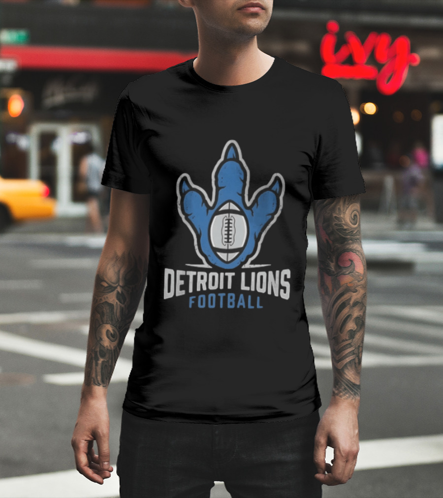 Detroit Lions Football Claw Print 1930 Jameson Williams Big Roars Sore Defense T-Shirt