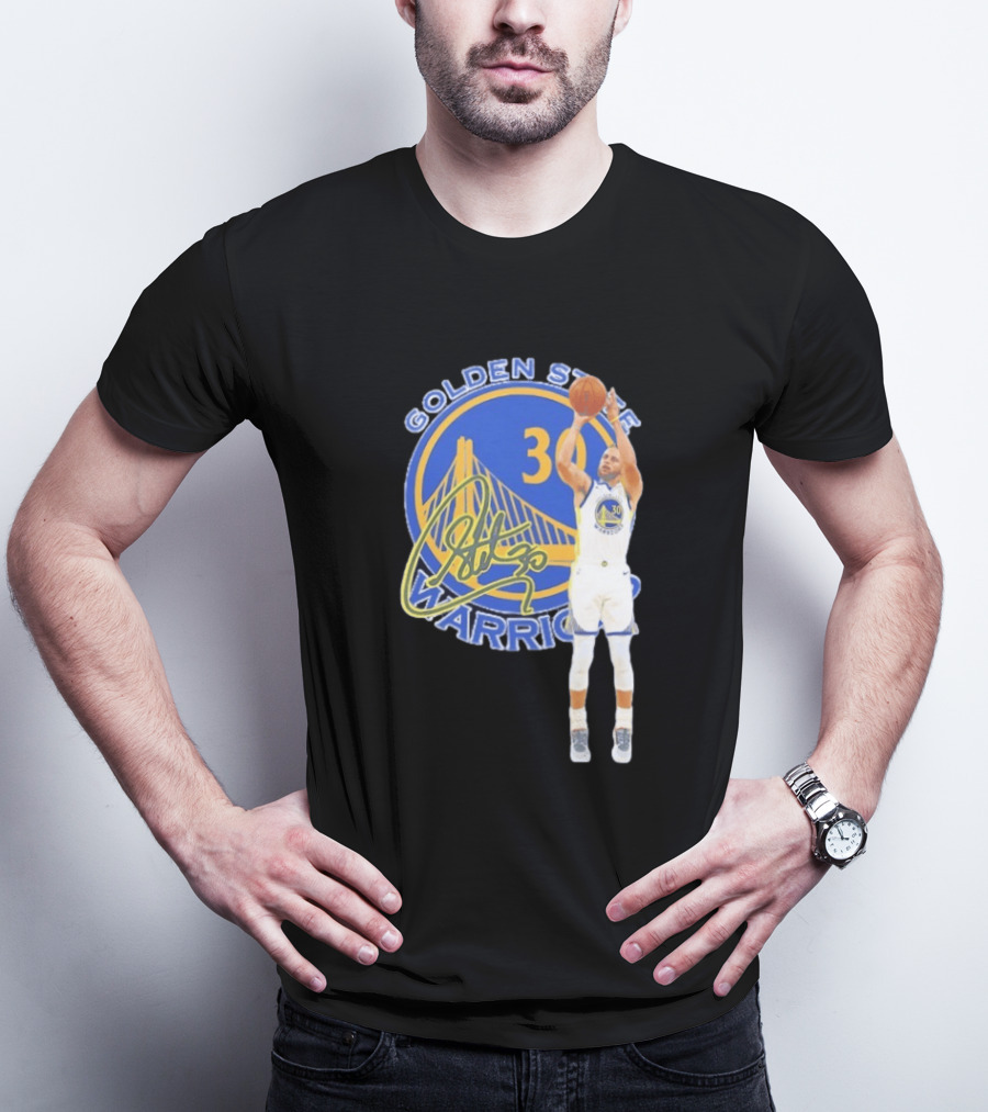 Golden State Warriors Steph Curry 30 Basketball Signature T-Shirt