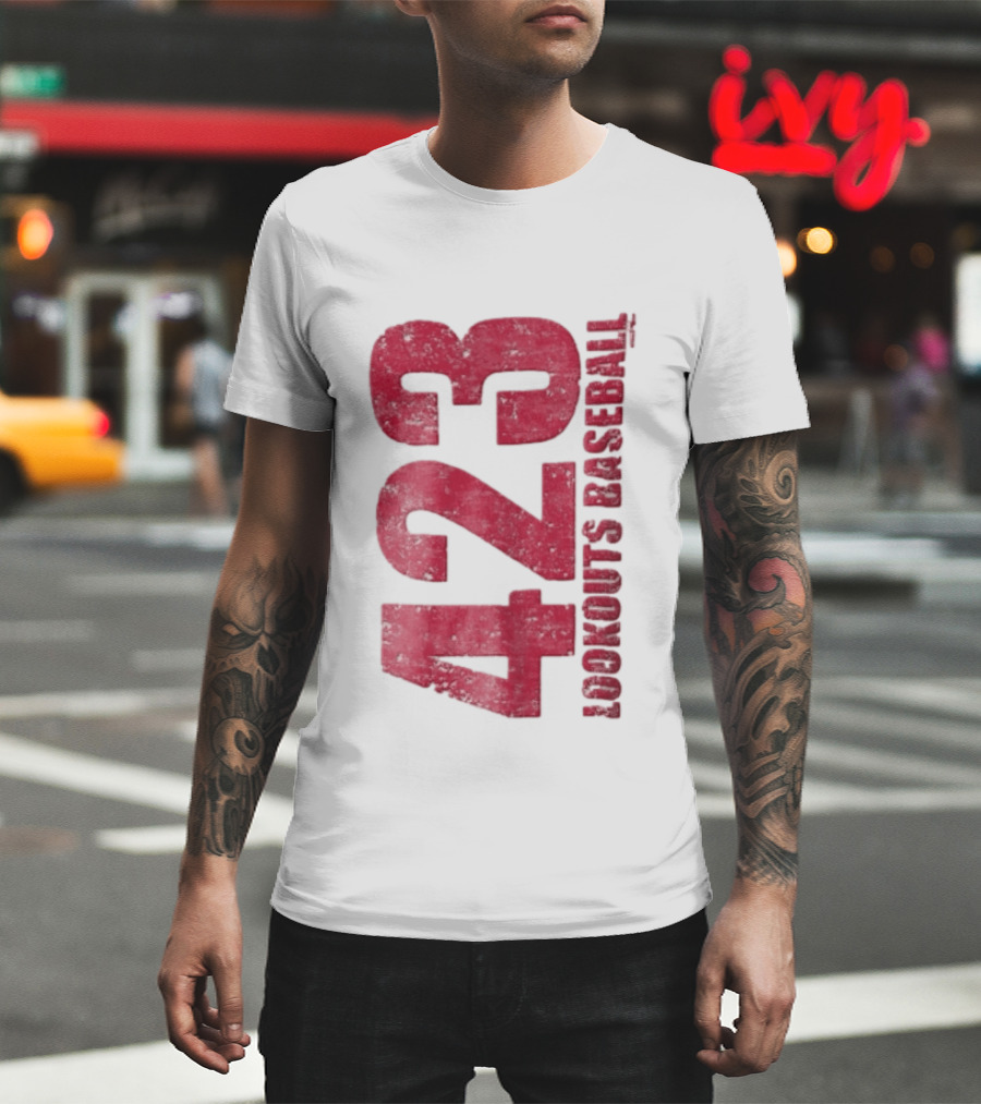 423 Lookouts Baseball Distressed Numbers Tennessee T-Shirt