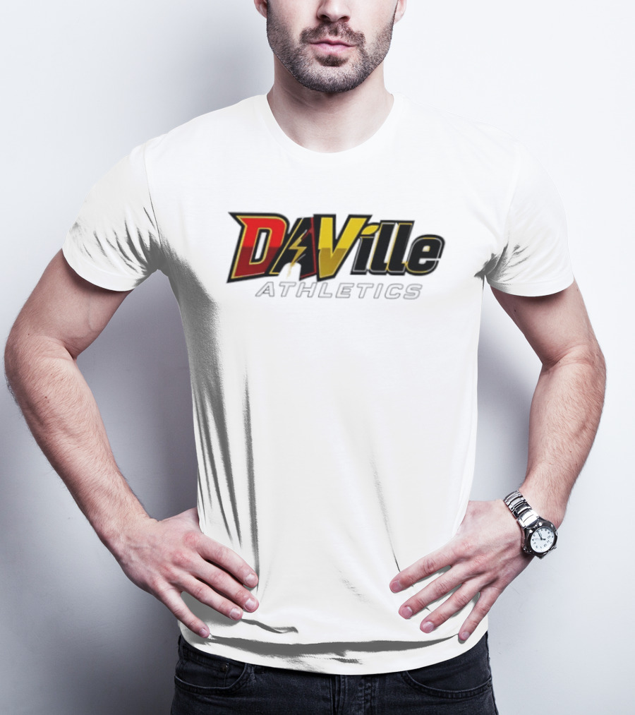Da Ville Athletics Red And Gold Lightning Bolt T-Shirt