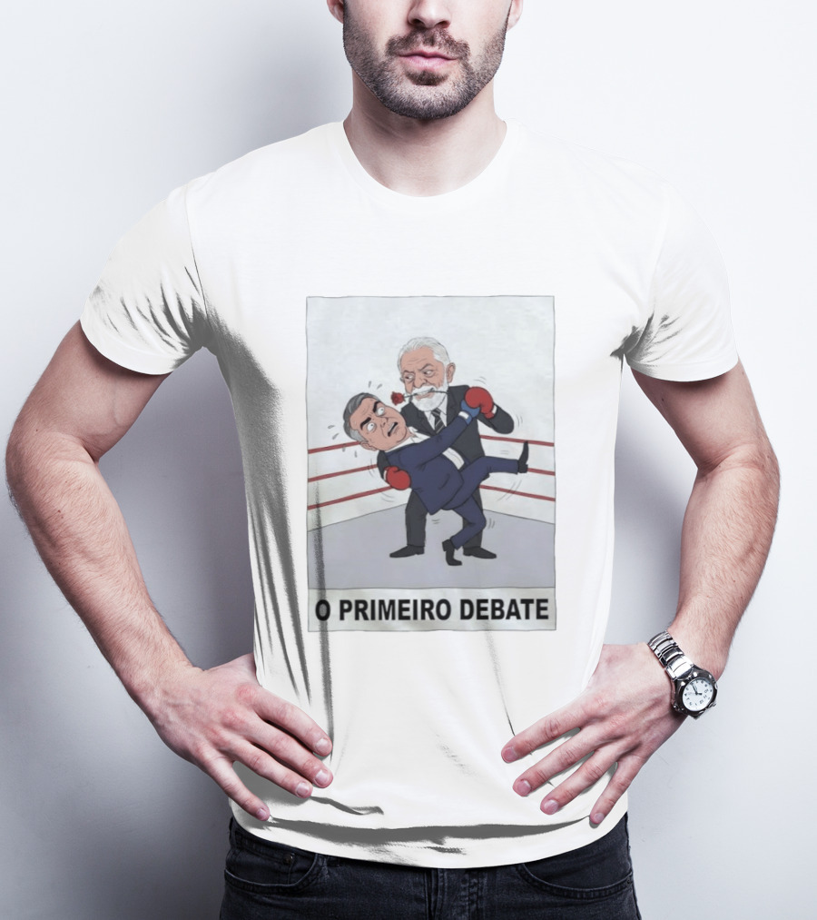 Lula E Bolsonaro O Primeiro Debate Charge Política Boxe No Ringue T-Shirt