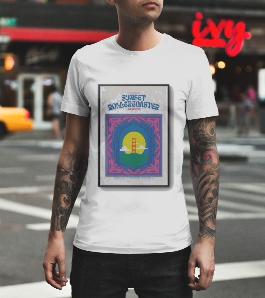 Sunset Roller Cloudriver October 18 2026 The Warfield Theatre San Francisco CA T-Shirt