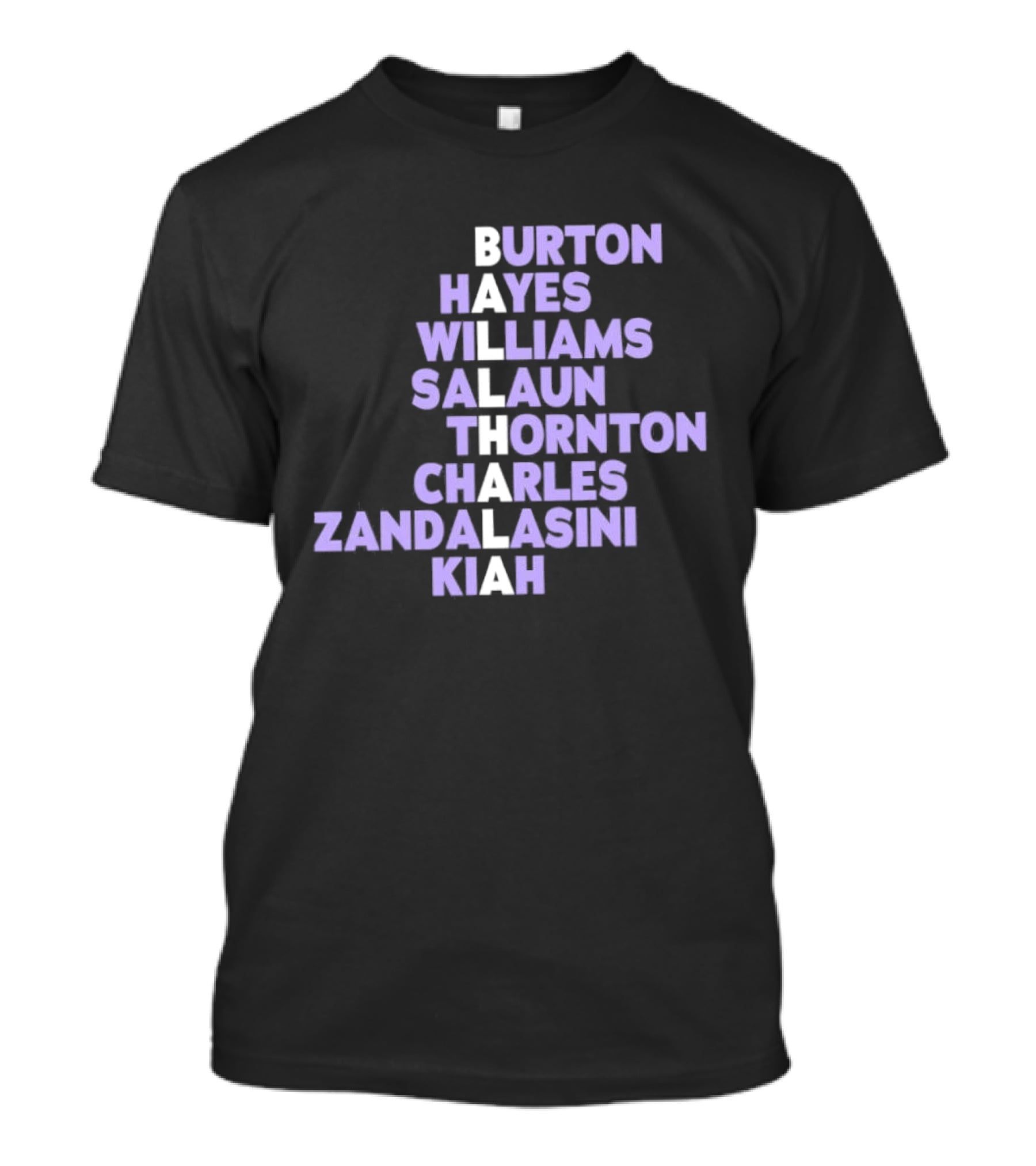 Golden State Valkyries Ballhala Names 2026 Burton Hayes Williams Salaun Thornton Charles Zandalasini Kiah T-Shirt