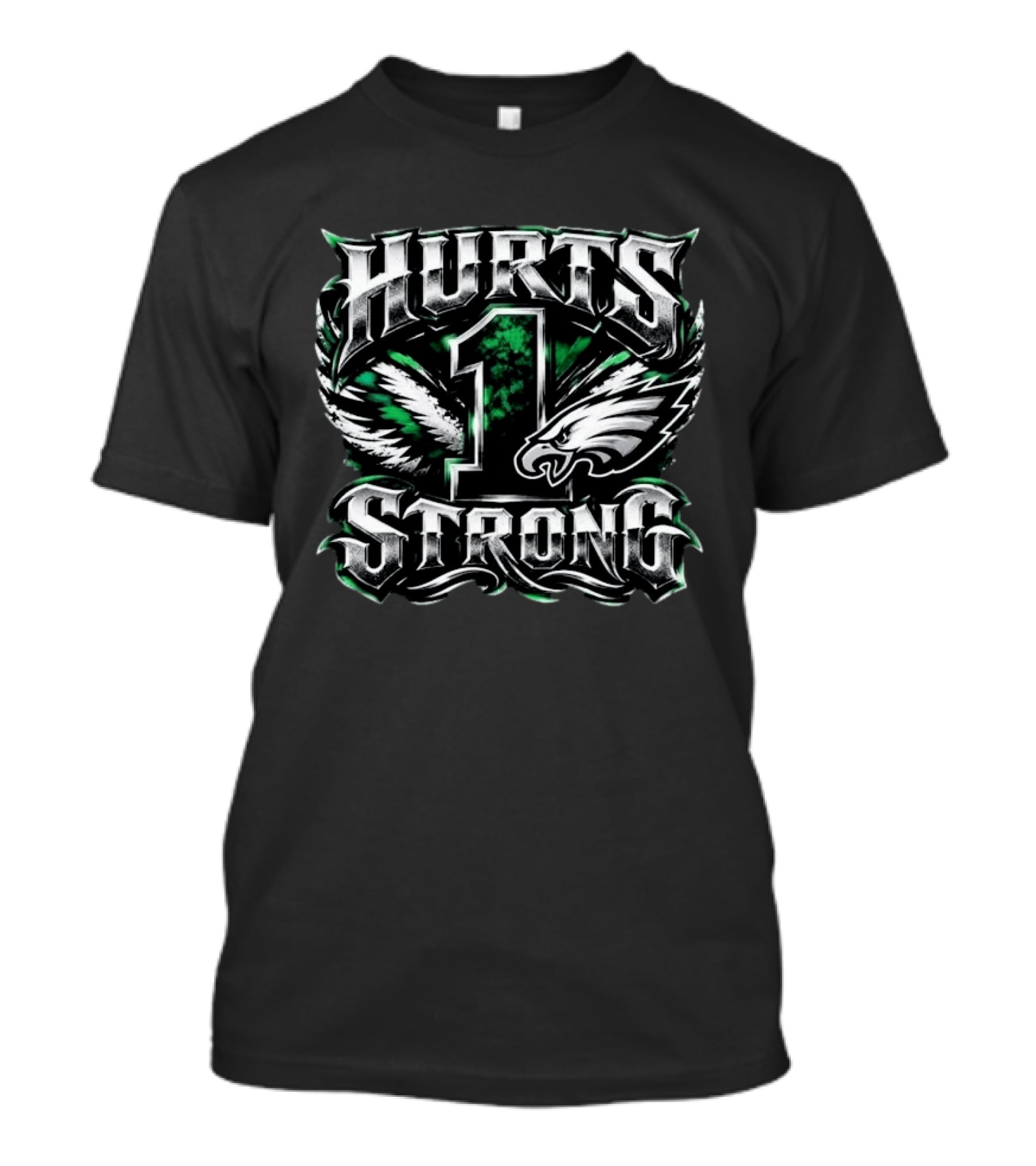 Jalen Hurts Number 1 Eagle Emblem Motivational Support T-Shirt