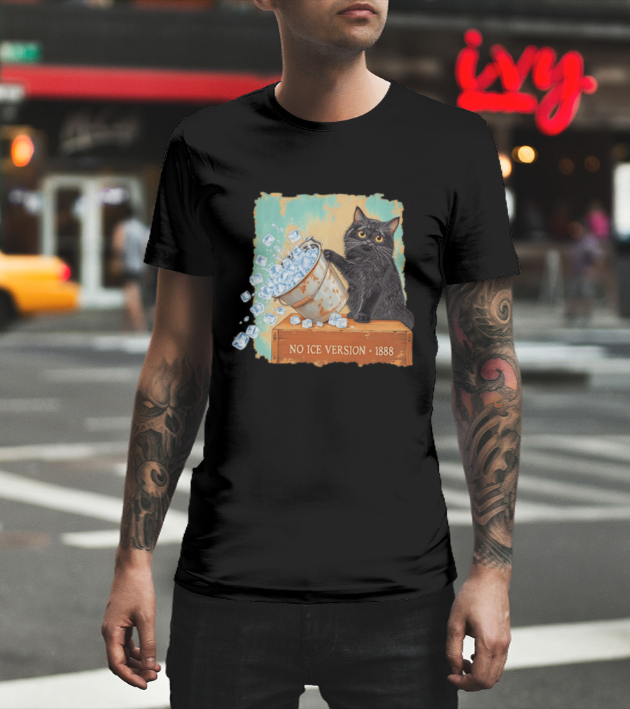 No Ice Version 1888 Van Gogh Cat With Ice Bucket T-Shirt