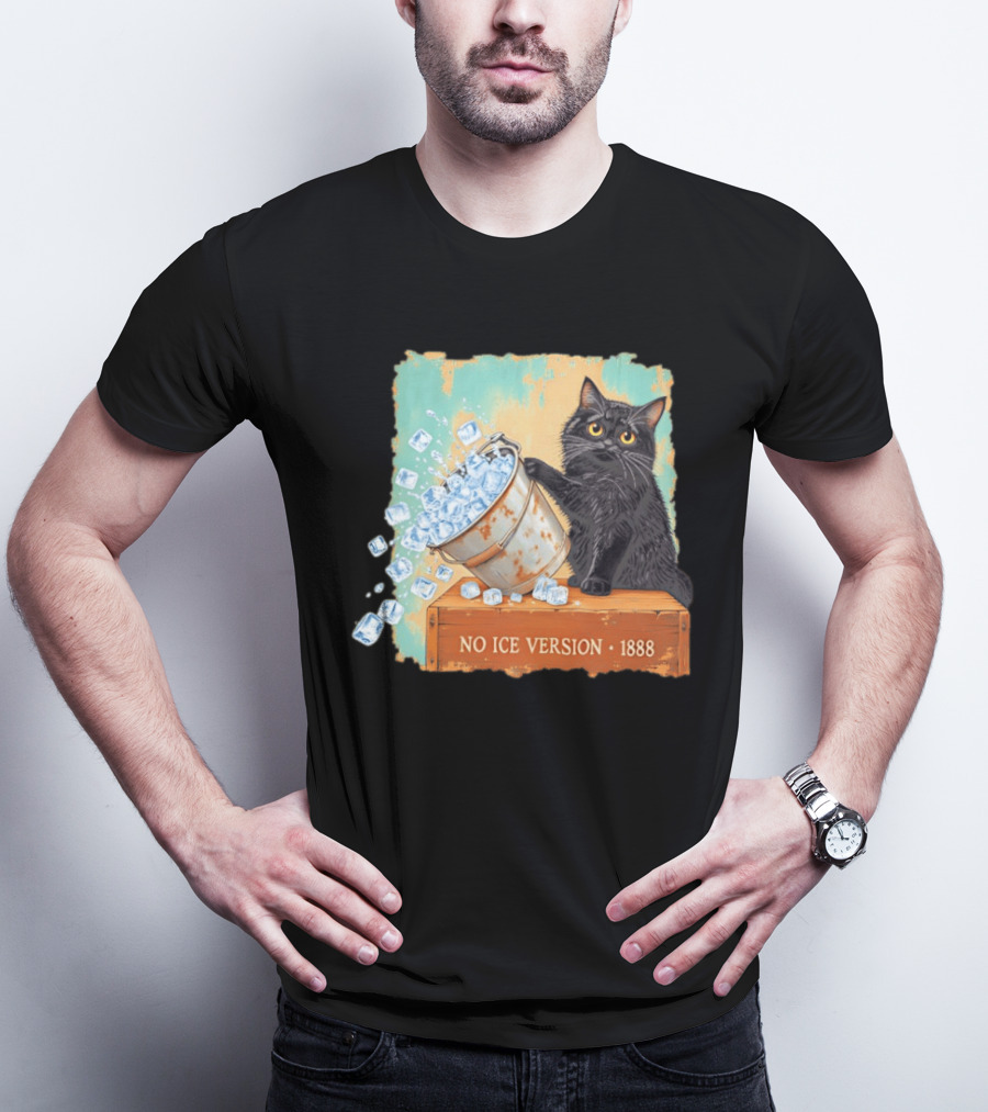 No Ice Version 1888 Van Gogh Cat With Ice Bucket T-Shirt