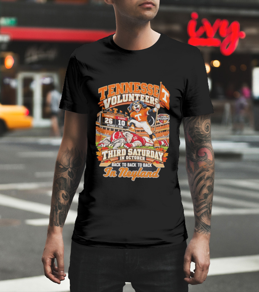 Tennessee Volunteers Vs Alabama Crimson Tide Neyland Stadium Third Saturday In October Back To Back To Back T-Shirt