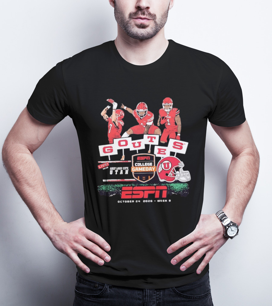 Utah Utes ESPN College Gameday October 24 2026 Week 8 Signs T-Shirt