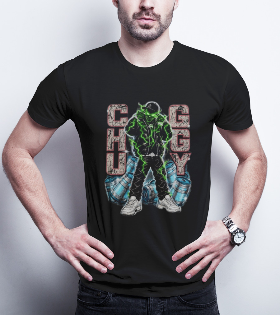 CHUGGY Yeat Store Green Skull Neon City Vibes T-Shirt