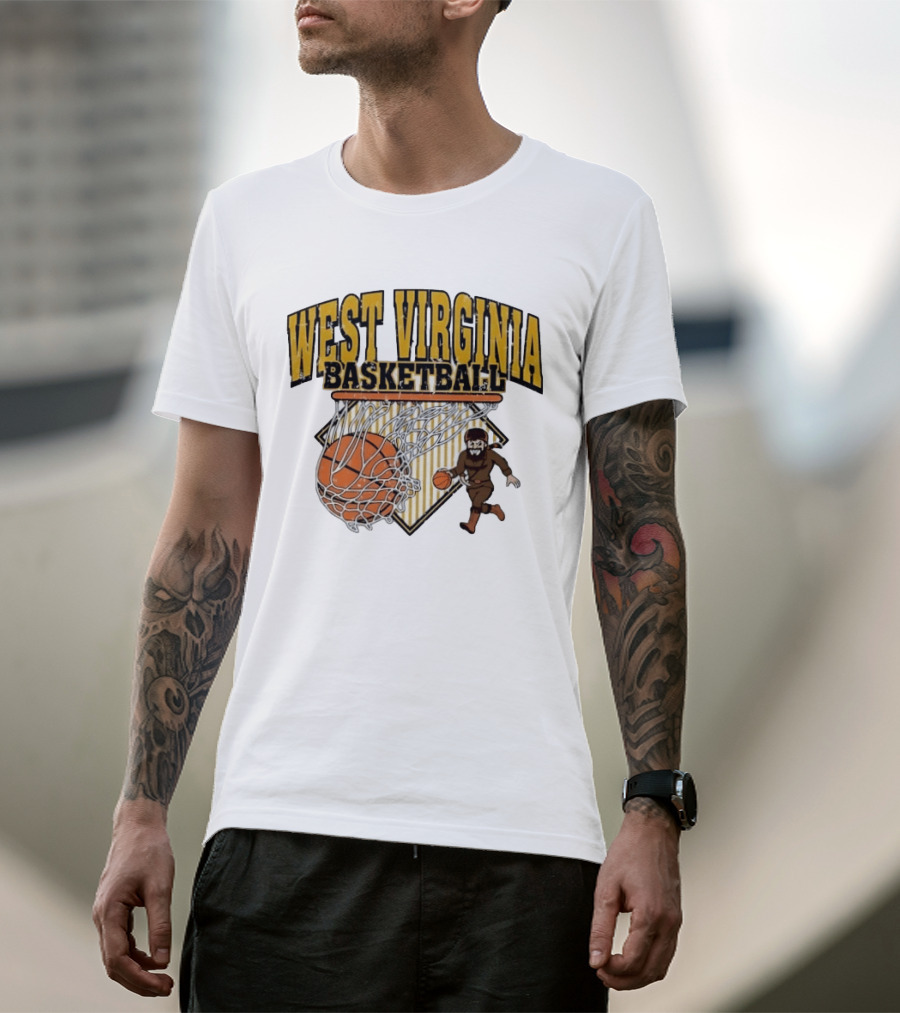 West Virginia Basketball Mountaineer Dunking Legend T-Shirt