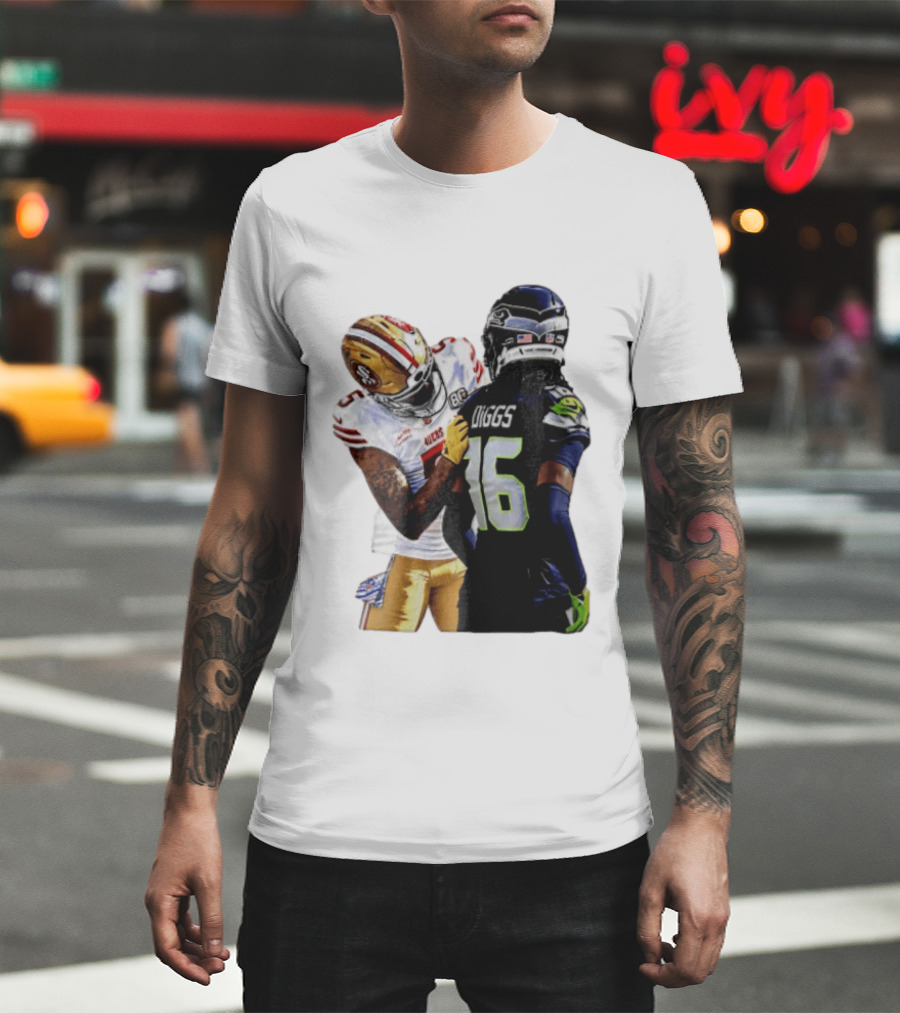 49ers Vs Seahawks NFL Showdown Player Diggs Number 16 Sports Moment T-Shirt