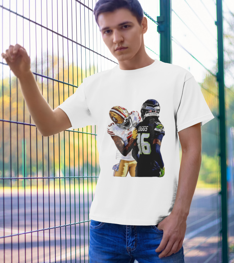 49ers Vs Seahawks NFL Showdown Player Diggs Number 16 Sports Moment T-Shirt