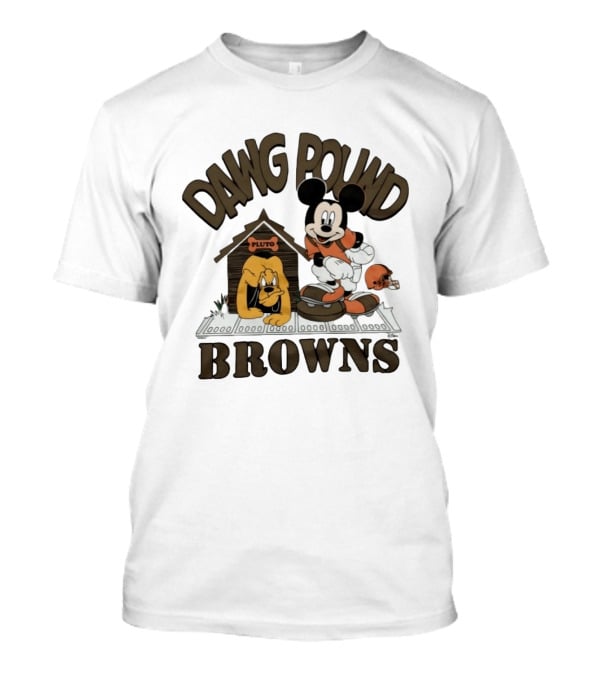 Mickey Mouse Pluto Cleveland Browns Dawg Pound T-Shirt