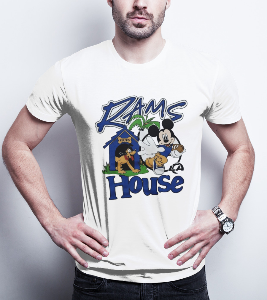 Rams House Mickey Mouse Pluto LA T-Shirt