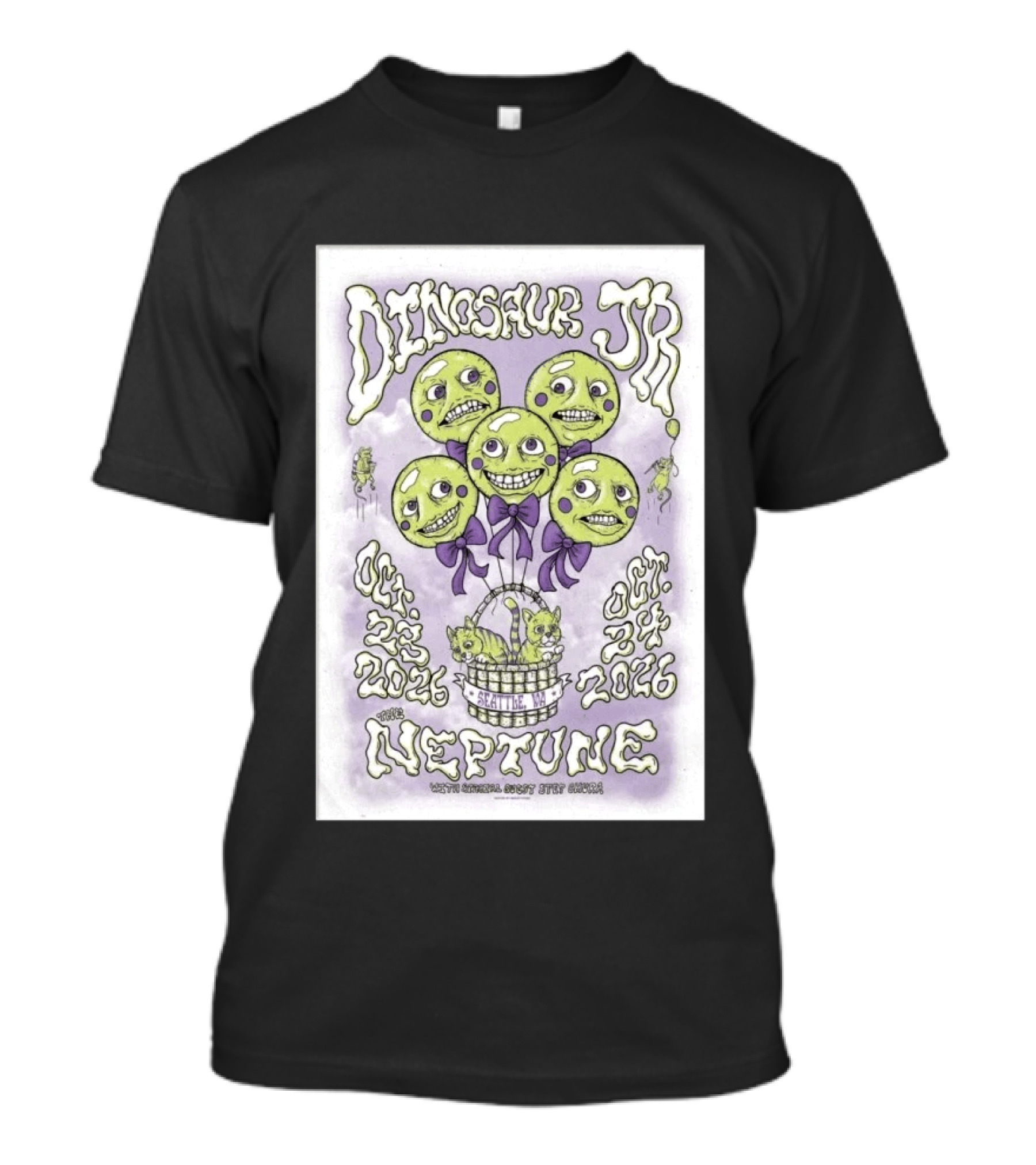 Dinosaur Jr Seattle WA October 23 24 2026 The Neptune Special Guest Stef Chura Show T-Shirt