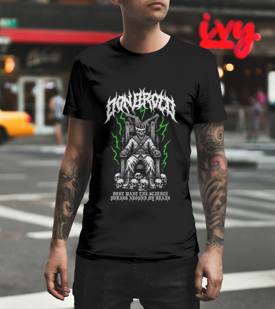 Don Broco Poking Around My Brain Skeleton Throne Skulls Black Longsleeve T-Shirt